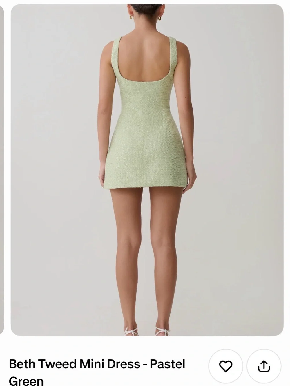 Dresses | Tweed Mini Dress In Pastel Green | Poshmark
